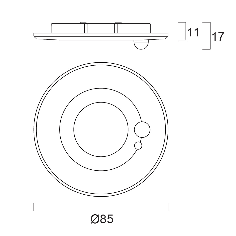 0005582 - START Spot PIR Bezel BLK - Professional